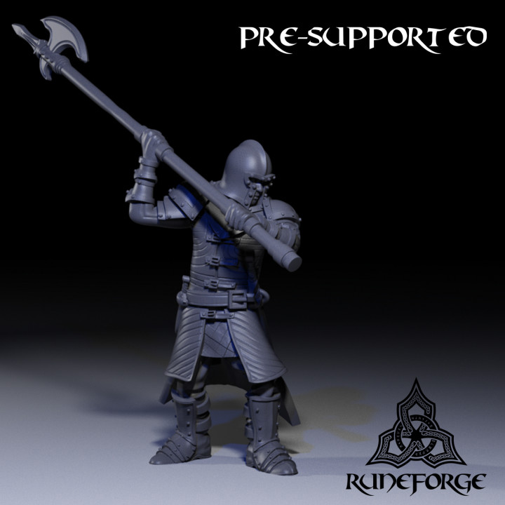3D Printable City Guard - Halberd - Chopping by Runeforge Studios