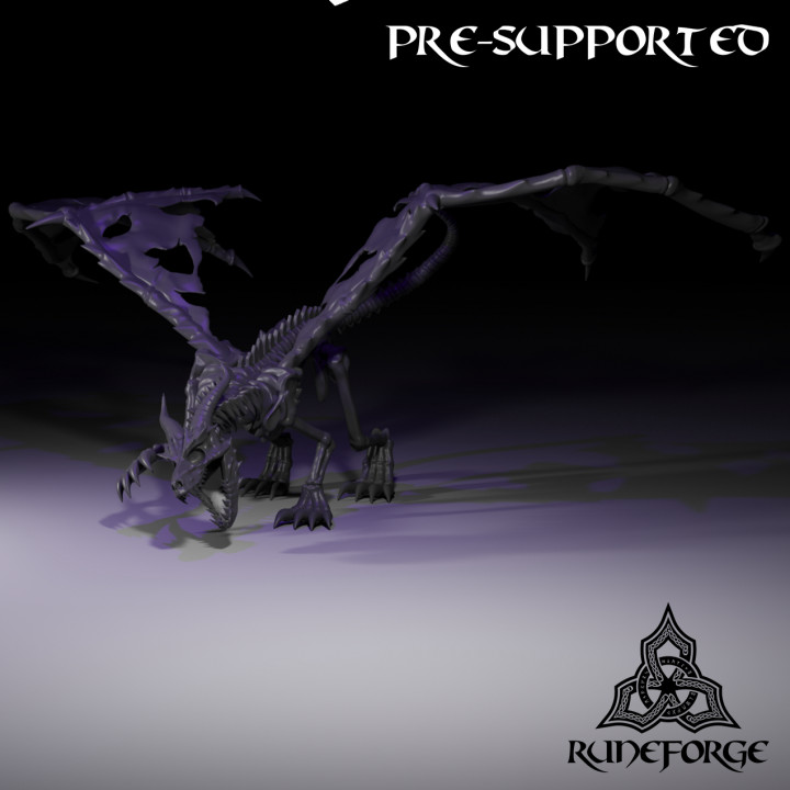 3D Printable Bone Dragon - Fighting by Runeforge Studios