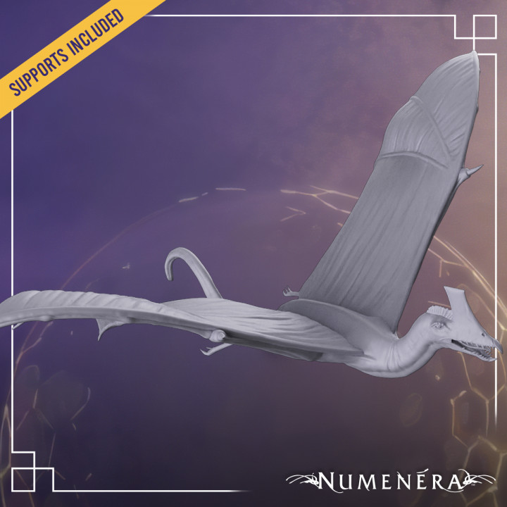 3D Printable Numenera - White Drake - Gargantuan Pack by Draco Studios