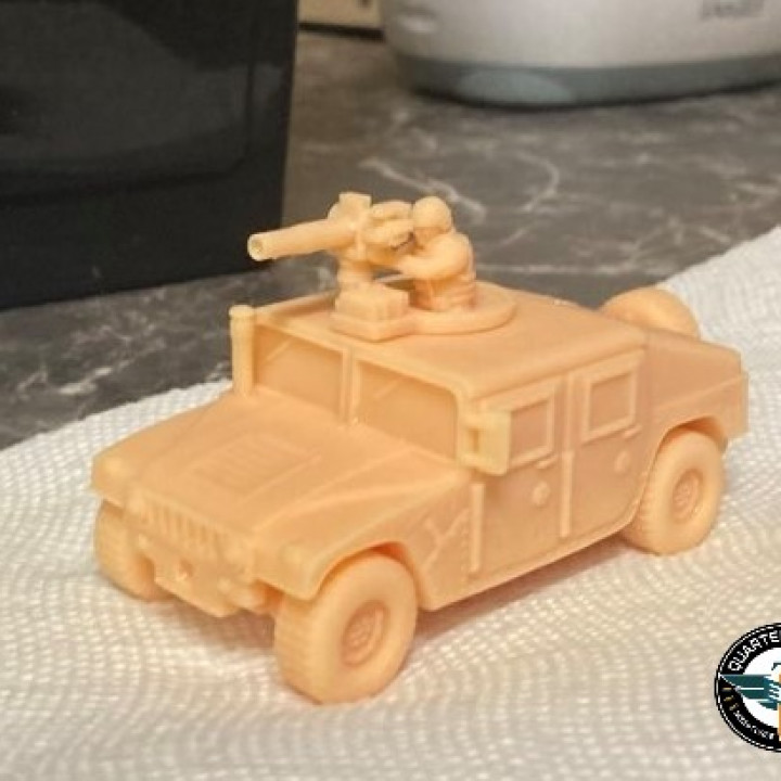 3D Printable HMMWV / HUMVEE with Multiple Turret Options by Quartermaster3D
