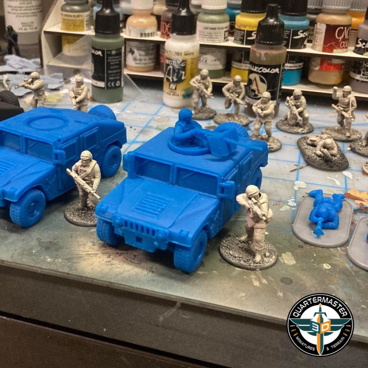 3D Printable HMMWV / HUMVEE with Multiple Turret Options by Quartermaster3D