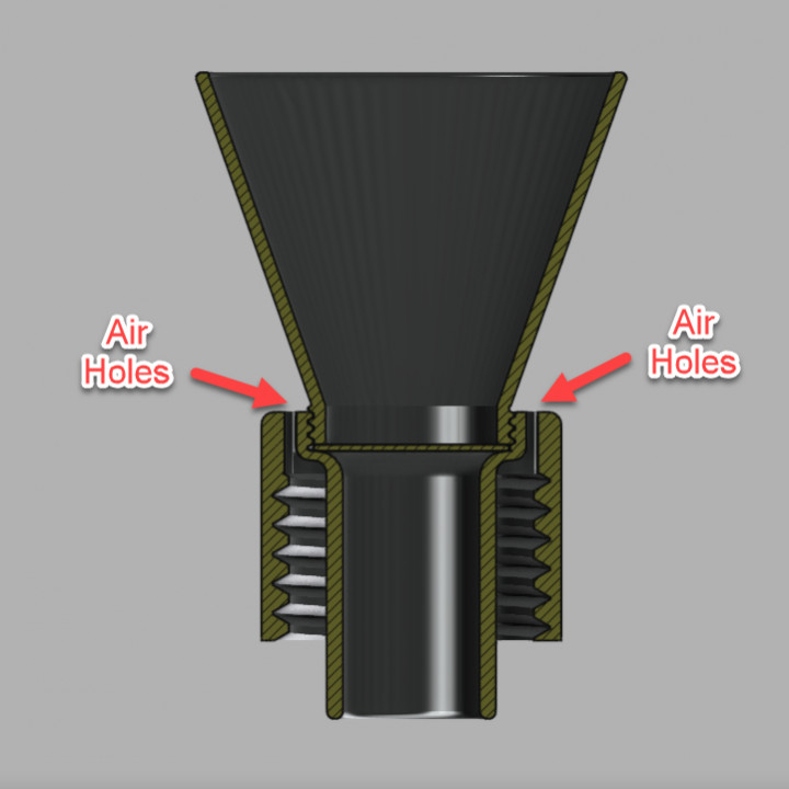 3D Printable Screw Cap Funnel by Chizl
