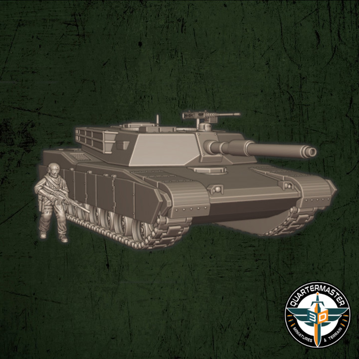 3D Printable Abrams Tank / Heavy Modern Tank by Quartermaster3D