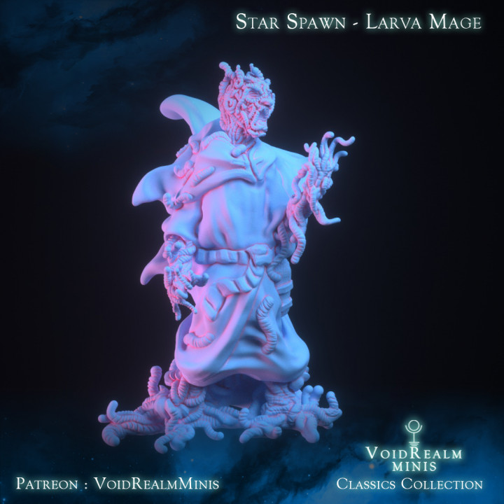 3D Printable Star Spawn Larva Mage by VoidRealm Minis
