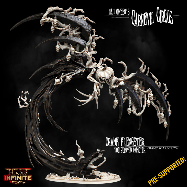 3D Printable Crank Klengster the Pumpkin Monster, Giant Scarecrow by ...