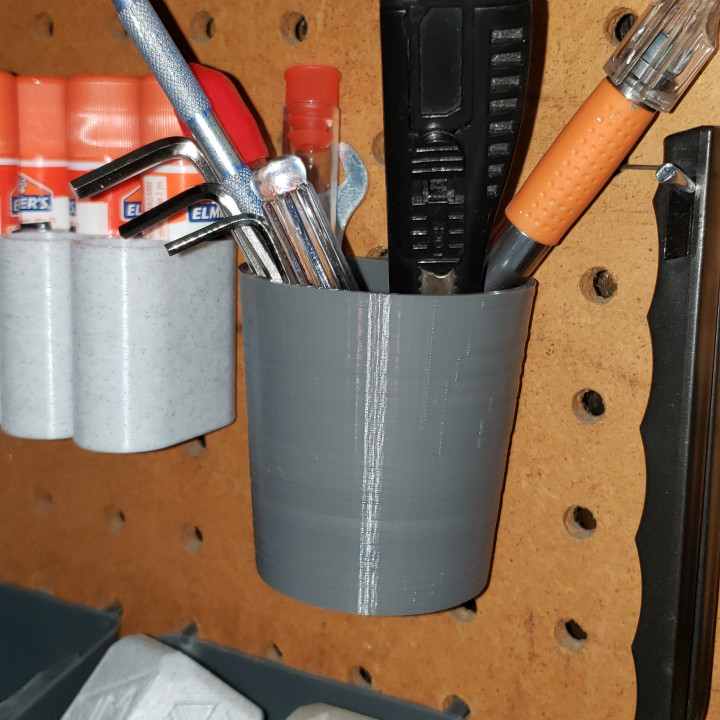3D Printable Pegboard Tool/Pen Holder Cup by Tyler Martin
