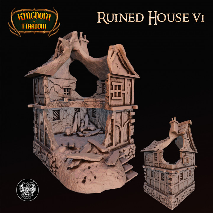 3D Printable Ruined House_v1 by The Master Forge