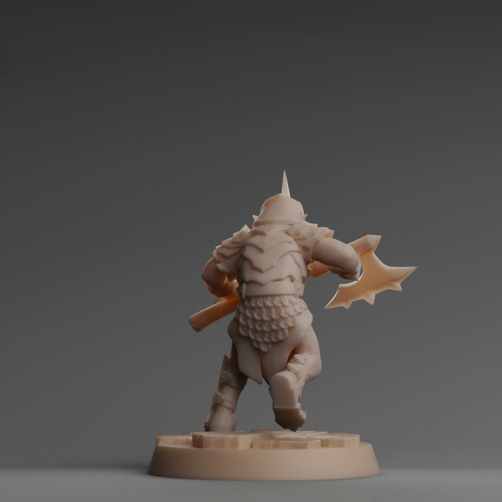 3D Printable Goblin captain with axe by The Mines
