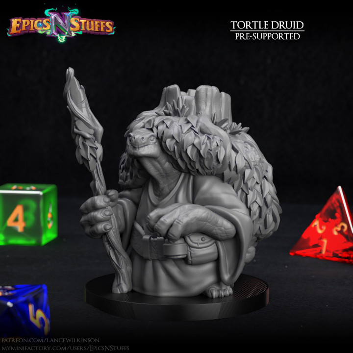 3D Printable Tortle Druid Miniature - Pre-Supported by Epics N Stuffs