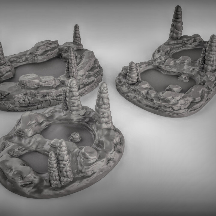3D Printable Rock Pools Terrain by Duncan Shadow