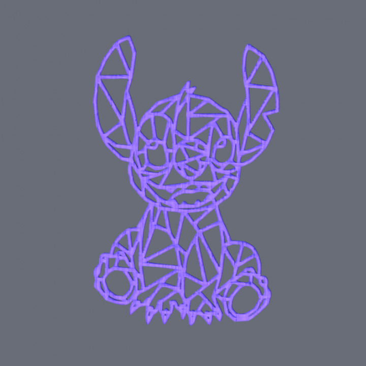 3D Printable Stitch (Disney) geometric by Idea Lab