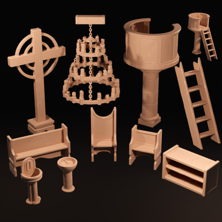 3D Printable Church and Temple Objects and Props by Making Tlon