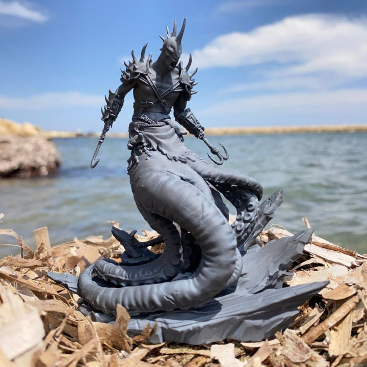 3D Printable Sea Monster 75mm and 32mm pre-supported by White Werewolf ...