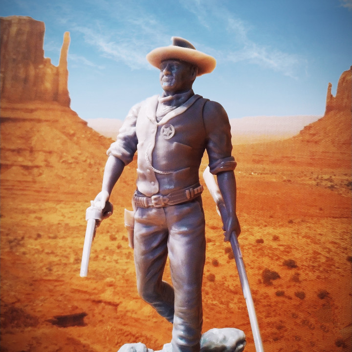 3D Printable John Wayne - Action Western Figure by Rudolf Arendt