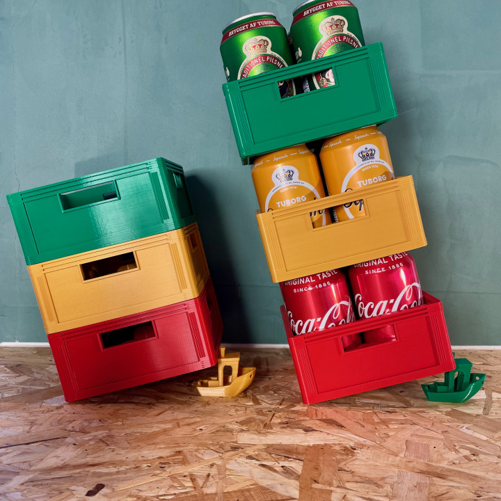 3D Printable Stackable Beer Crate by PeterGram