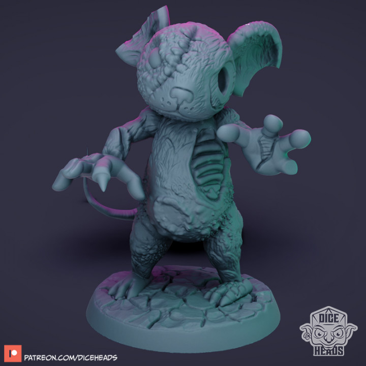 3D Printable Zombie Mouse (pre-supported) by Dice Heads