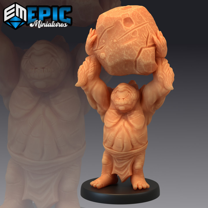 3D Printable Dwarf Cyclops Rock / One Eye Stone Creature / Angry Swamp ...