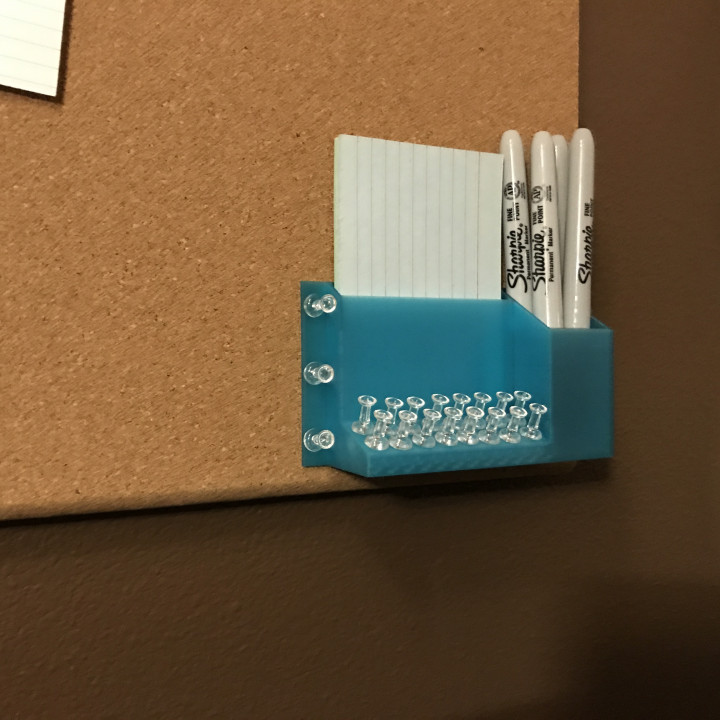 3D Printable Cork Board Note Card Holder by Awkward Engineers