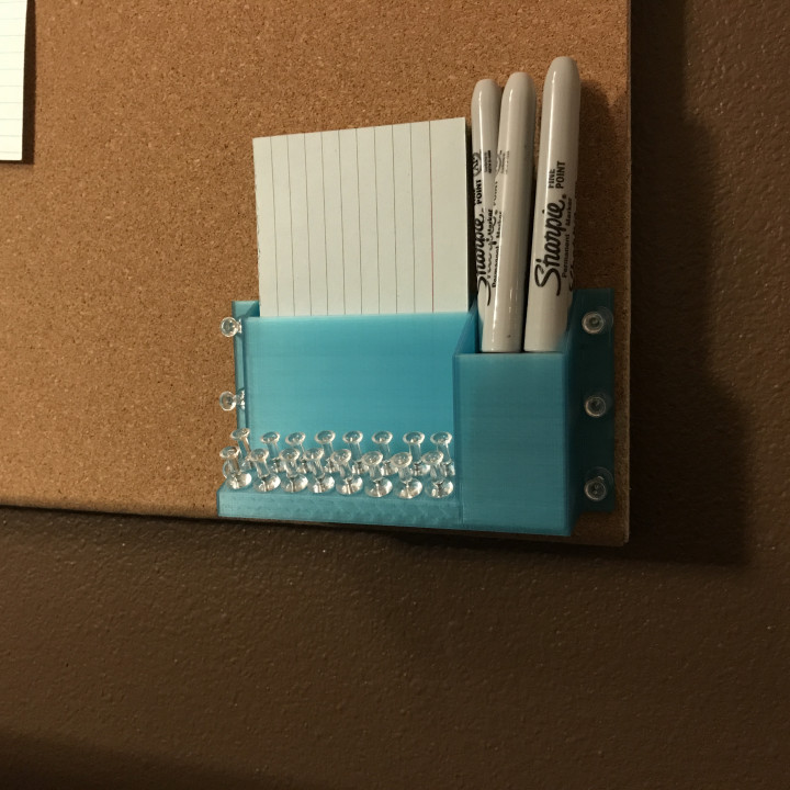 3D Printable Cork Board Note Card Holder by Awkward Engineers