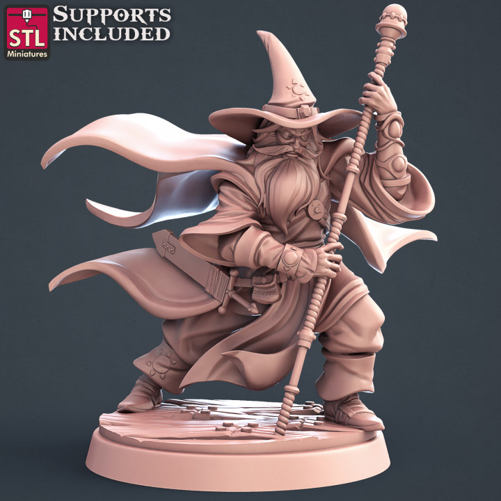 3D Printable Wizard by STL Miniatures