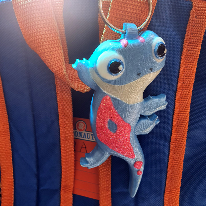 3D Printable Bruni the salamander bag tag by Air New