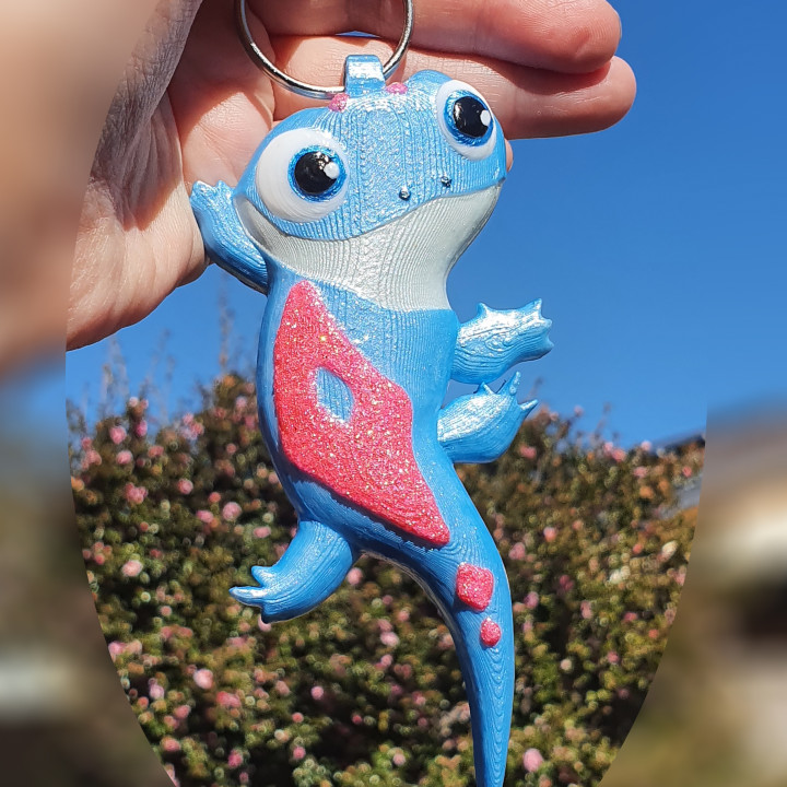 3D Printable Bruni the salamander bag tag by Air New