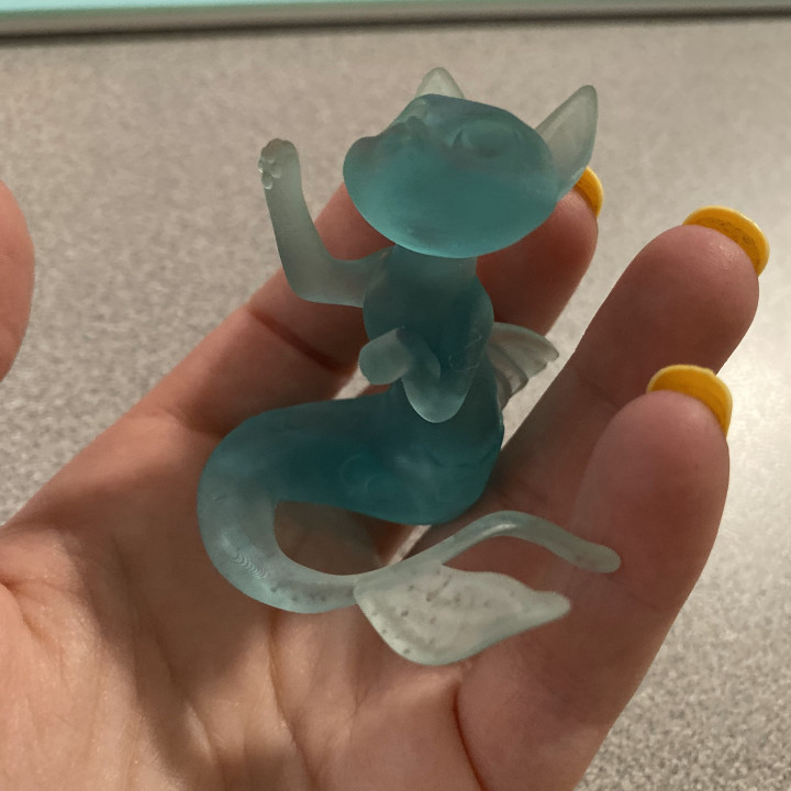 3D Printable Cute Mer Cats (Purrmaids!) by Kawna Minis