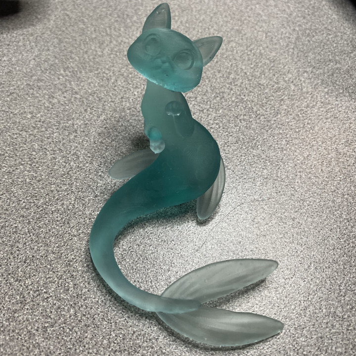 3D Printable Cute Mer Cats (Purrmaids!) by Kawna Minis