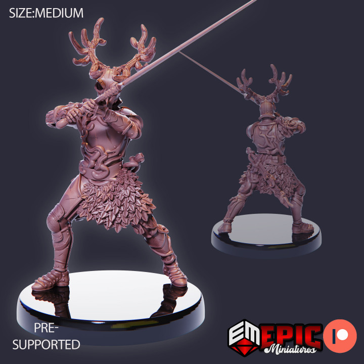 3D Printable Green Knight Set / Druid Forest Warrior / Nature Guardian ...