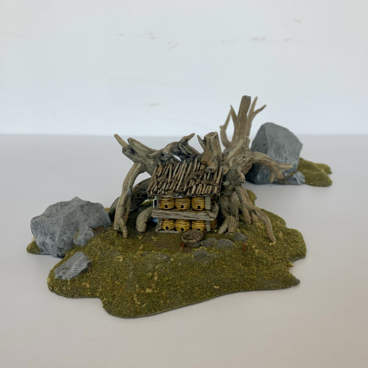 3D Printable Medieval Apiary / Bee Hives by Infinite Dimensions Games