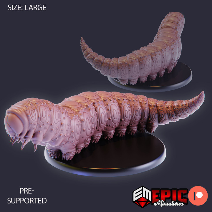 3D Printable Giant Moth Larva / Huge Caterpillar / Insect Kaiju First ...