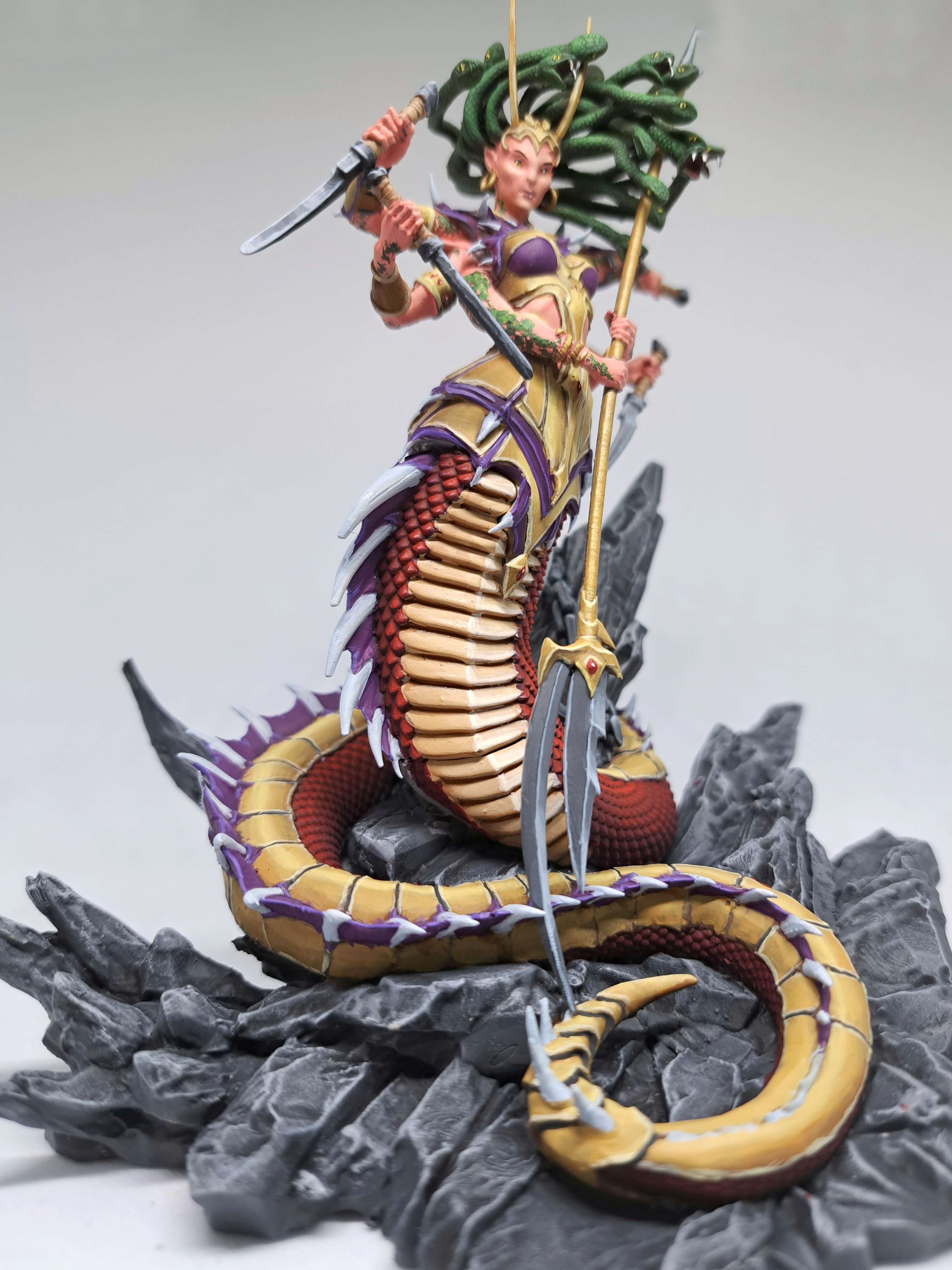 3D Printable Medusa heroic miniature 32mm and 75mm pre-supported by ...
