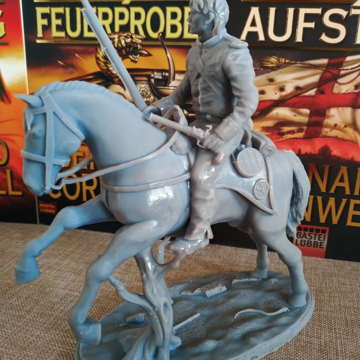 3D Printable Richard Sharpe Rifleman on horseback by Rudolf Arendt