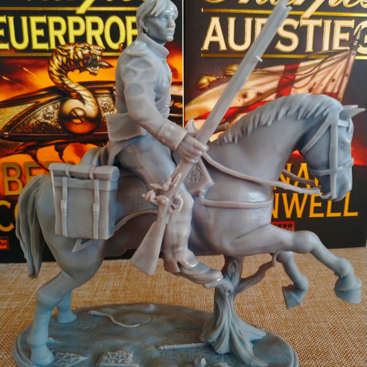 3D Printable Richard Sharpe Rifleman on horseback by Rudolf Arendt