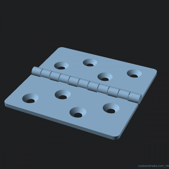 3D Printable Fully Customizable Hinge by Code and Make