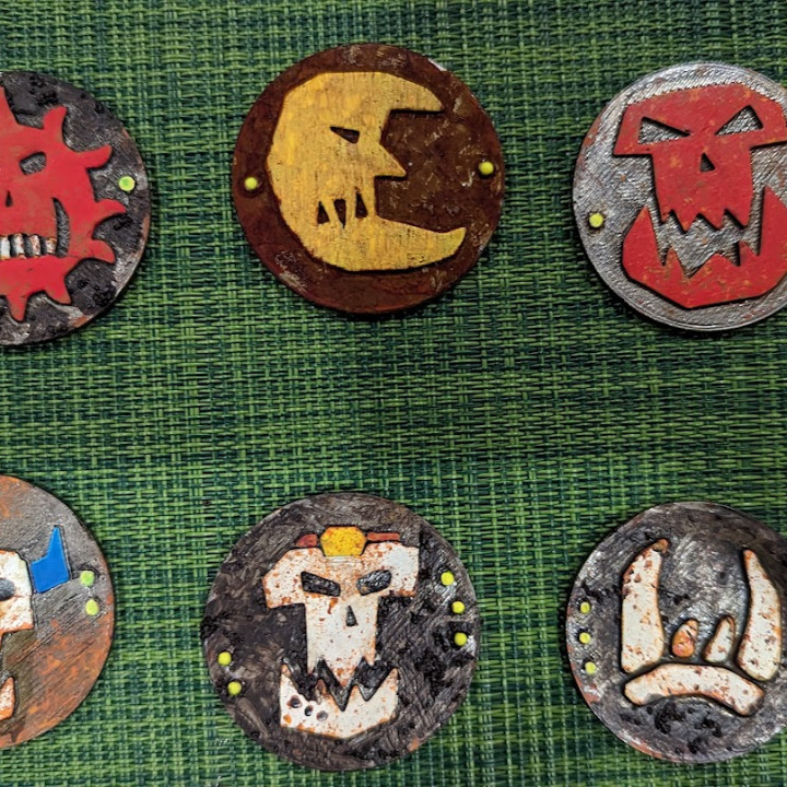 3D Print of Space Ork Objective Markers by michaellewis9