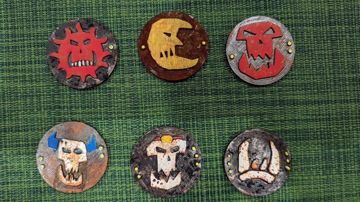 3D Printable Space Ork Objective Markers by Sean G