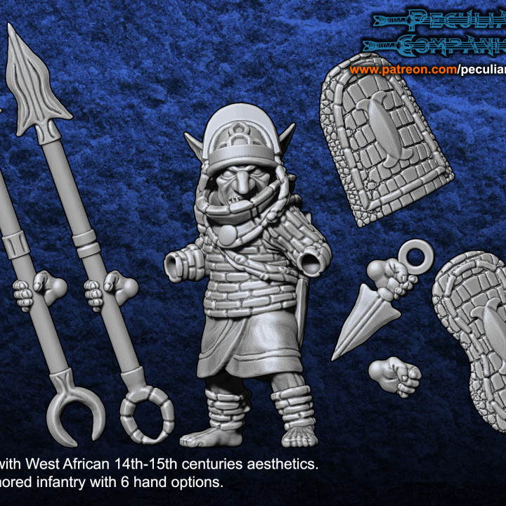 3D Printable West African Orcs & Goblins - Goblin light infantry ...
