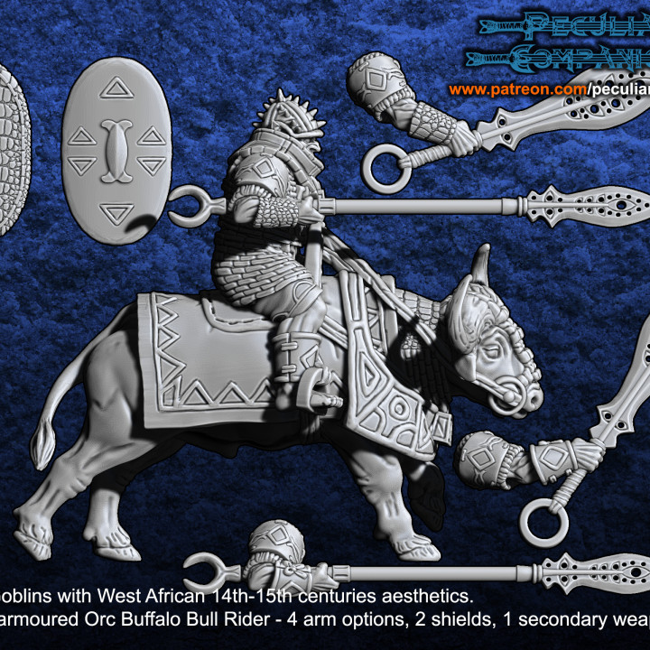 3D Printable West African Orcs & Goblins - Orc Cavalry by Erramir Orlans