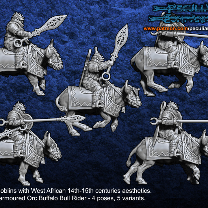 3D Printable West African Orcs & Goblins - Orc Cavalry by Erramir Orlans
