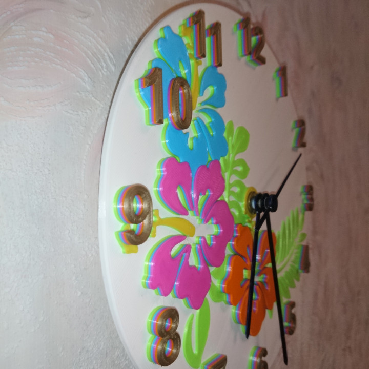3D Printable 7 color clock Print-In-Place by A.K.