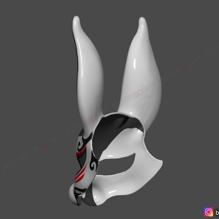 3D Printable Japanese Rabbit Mask - Fox Mask - bunny Mask - Demon ...