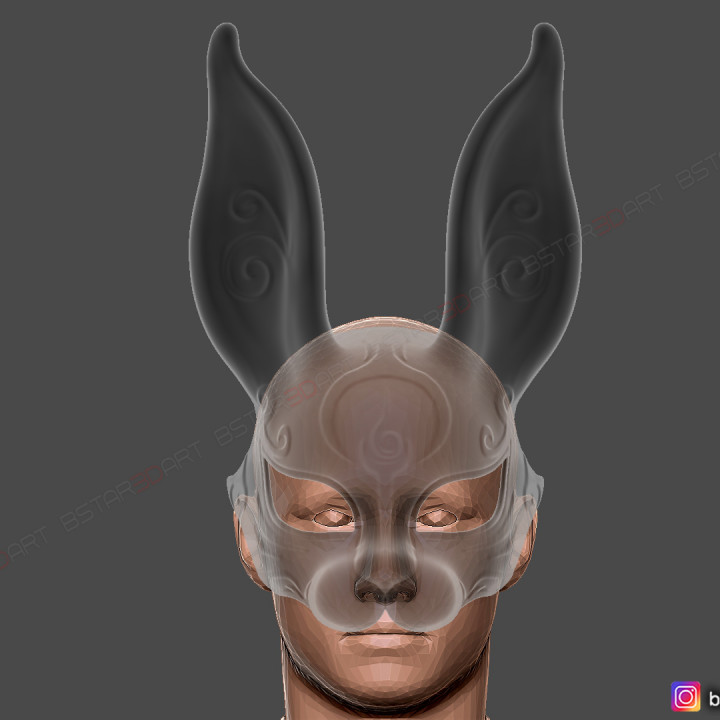 3D Printable Japanese Rabbit Mask - Fox Mask - bunny Mask - Demon ...