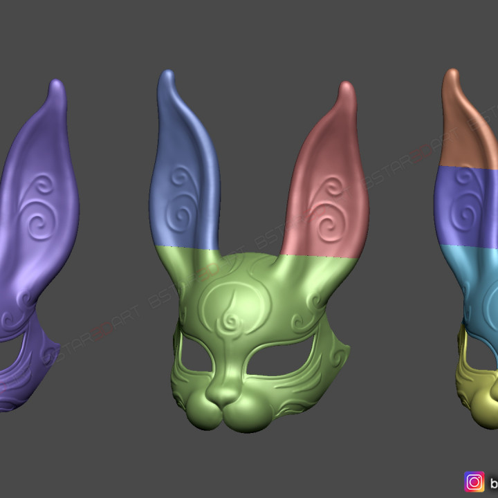 3D Printable Japanese Rabbit Mask - Fox Mask - bunny Mask - Demon ...