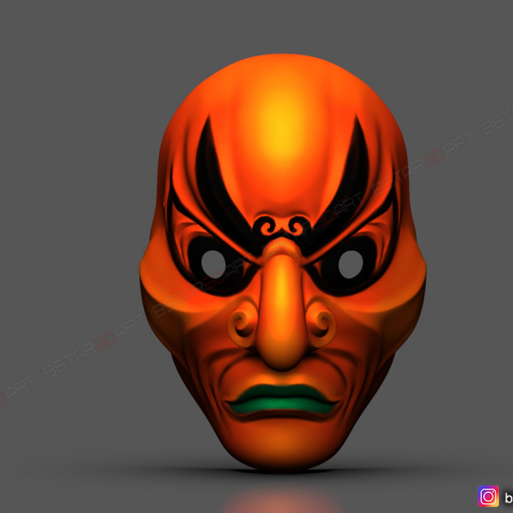 3D Printable Japanese Bugaku Mask - Devil Mask -Halloween Cosplay by ...