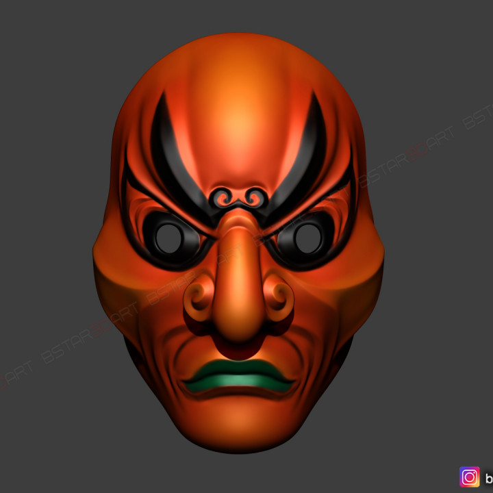 3D Printable Japanese Bugaku Mask - Devil Mask -Halloween Cosplay by ...