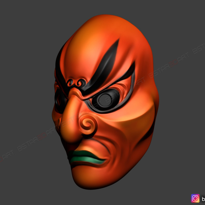 3D Printable Japanese Bugaku Mask - Devil Mask -Halloween Cosplay by ...