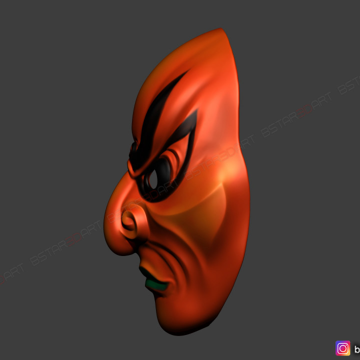 3D Printable Japanese Bugaku Mask - Devil Mask -Halloween Cosplay by ...