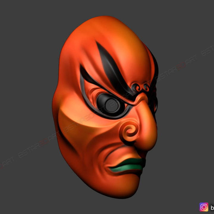 3D Printable Japanese Bugaku Mask - Devil Mask -Halloween Cosplay by ...