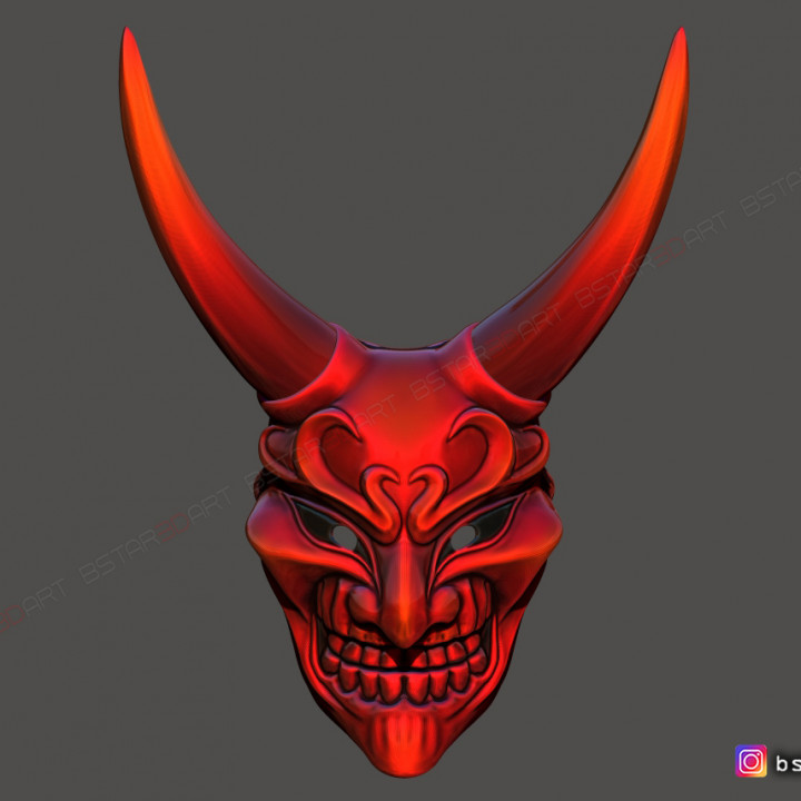 3D Printable Devil Mask - Satan Mask - samurai Mask - Halloween cosplay ...